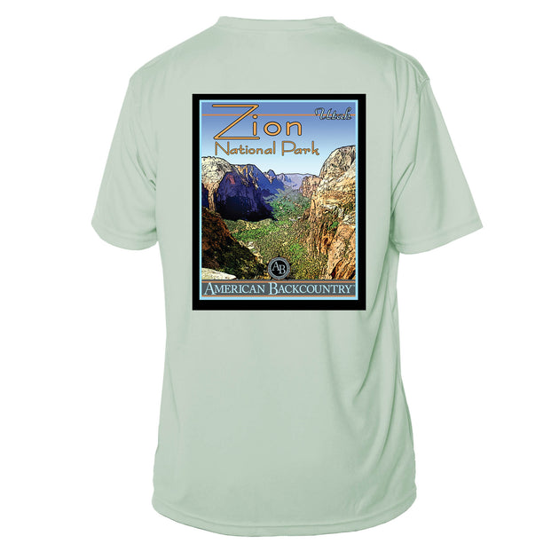 Zion National Park Vintage Destinations Short Sleeve Microfiber Men's ...